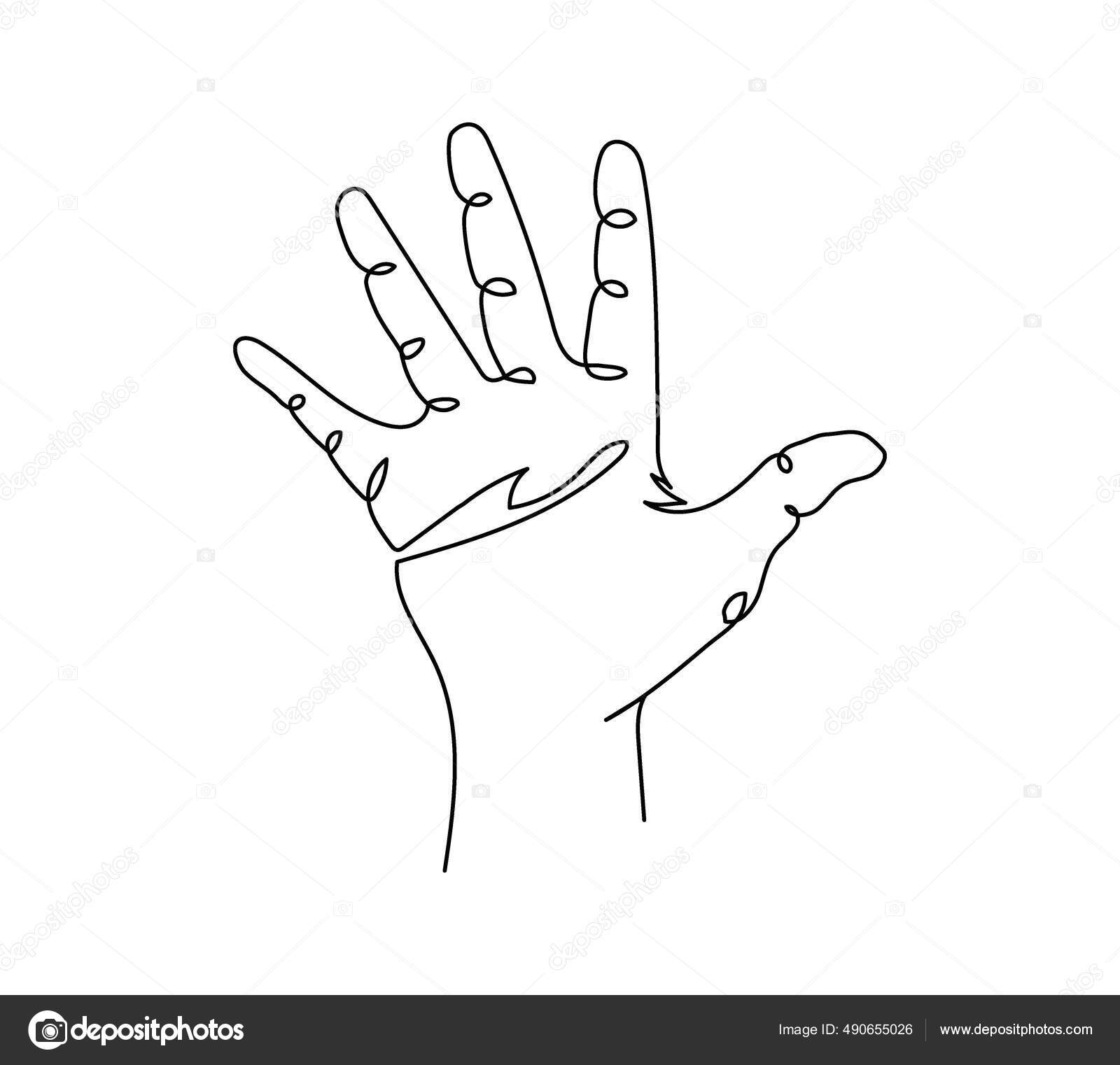 Salutation geste une ligne art. Dessin au trait continu du geste, de la ...