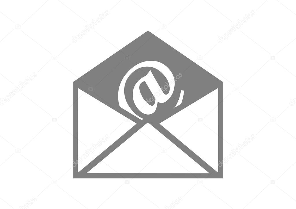 Grey envelope icon on white background Stock Vector Image by ©Anthonycz ...