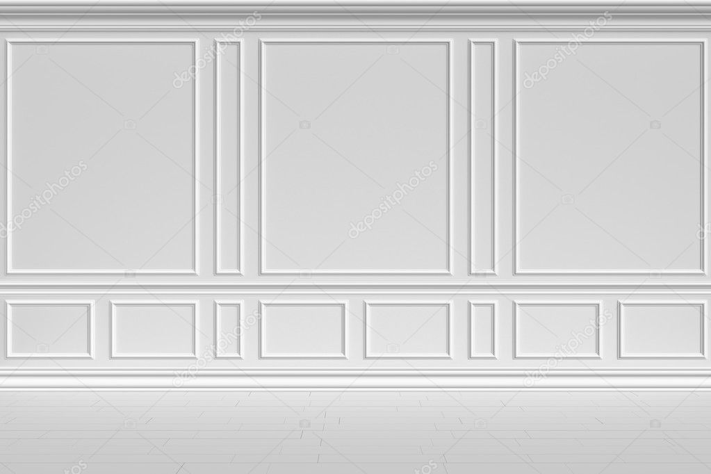White wall in classic style Stock Photo by ©alexeysmirnov 103362844
