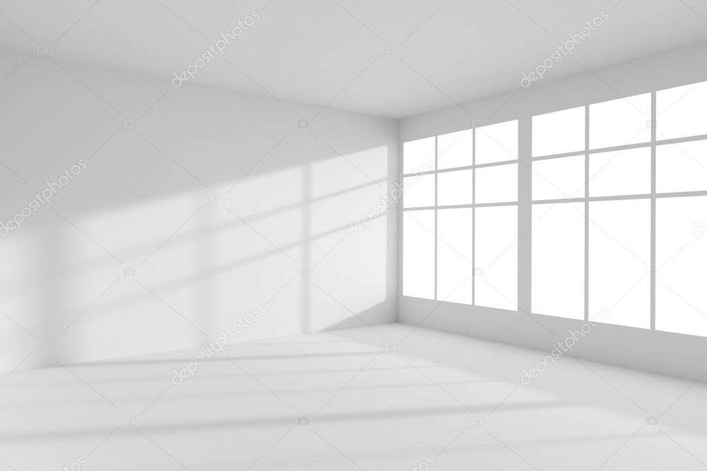 Cuarto vacío de la blanco con el interior de windows 2023