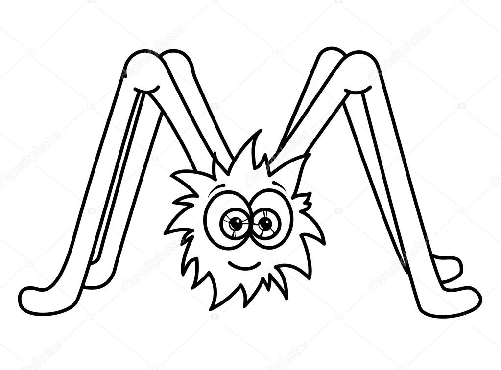 Monstruo alfabeto para colorear páginas: letra M Vector de stock por ...