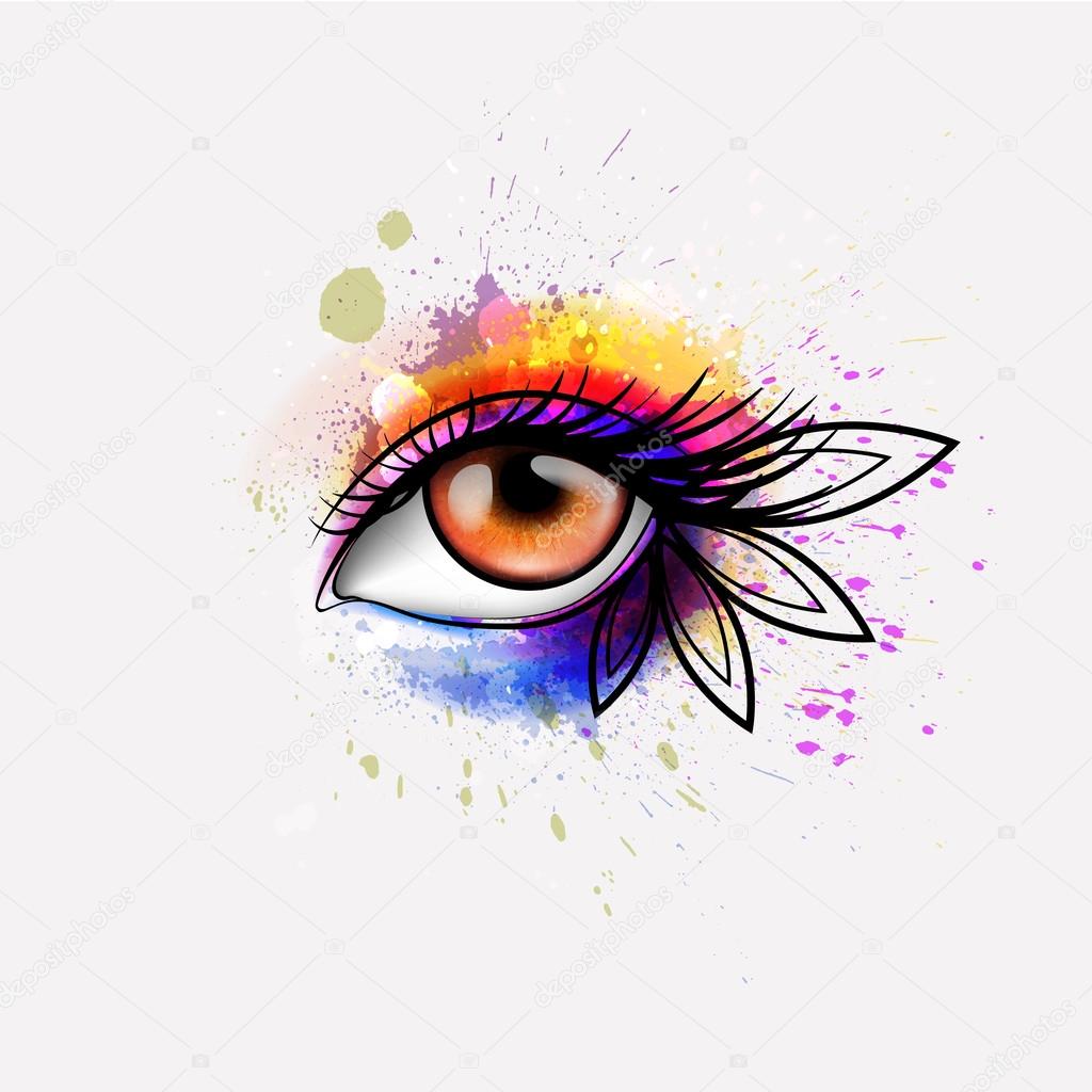 Fondos Abstractos Y Coloridos Con Ojos Femeninos — Vector De Stock