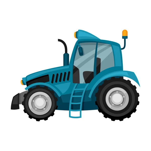 Drawing Farm Tractor Side View Black Illustration Isolated White ...