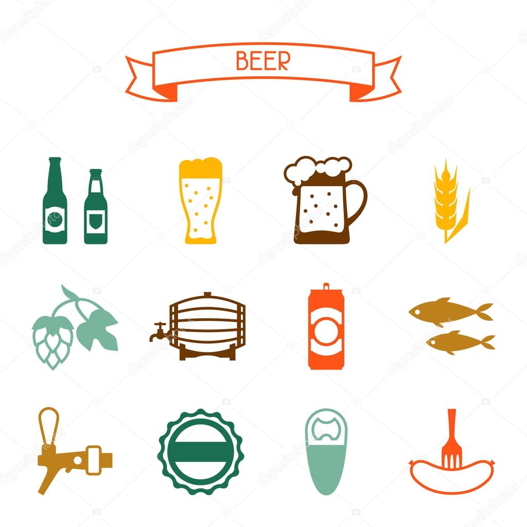 Beer icon and objects set for design Stock Vector Image by ©incomible ...