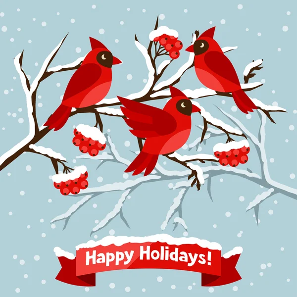Happy holidays cardinal, Royalty-free Happy holidays cardinal Vector ...