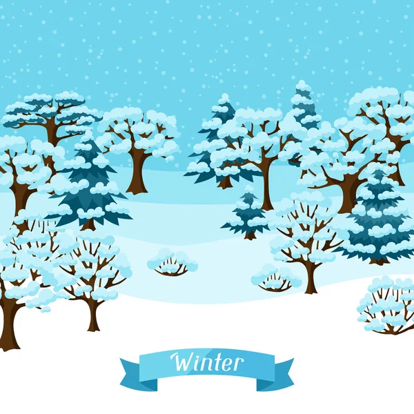 Winter background design with abstract stylized trees Stock Vector ...