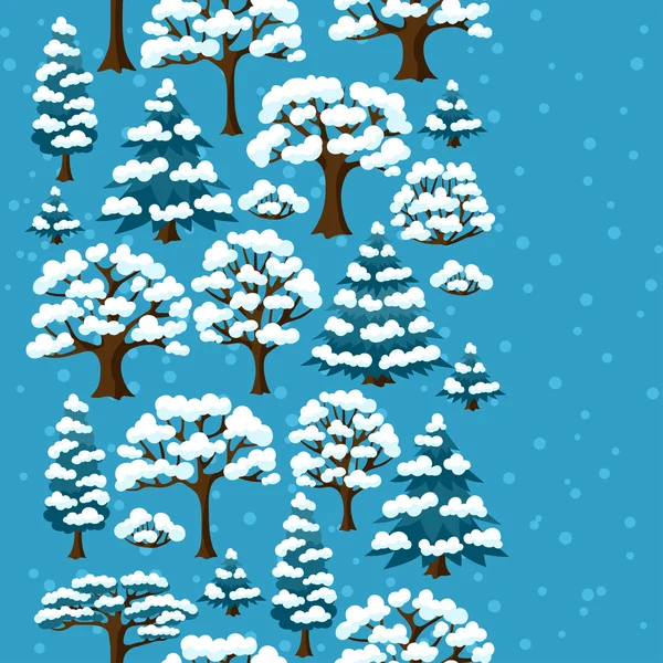 Winter background design with abstract stylized trees — Stock Vector ...
