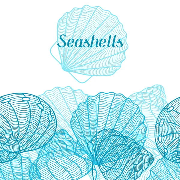 Seamless hand drawn texture of shells. Vector Illustration. — Stock ...