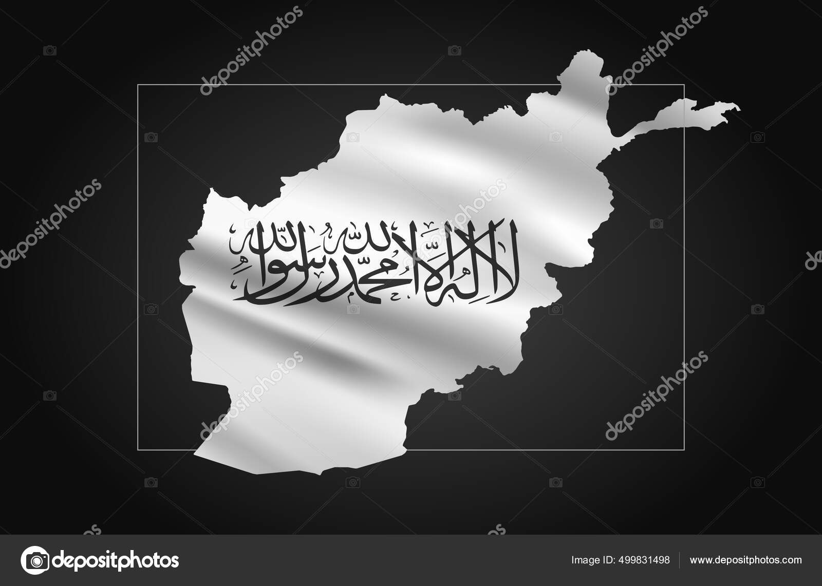 Afghanistan Map Taliban Flag Black Gradient Background Stock Vector ...