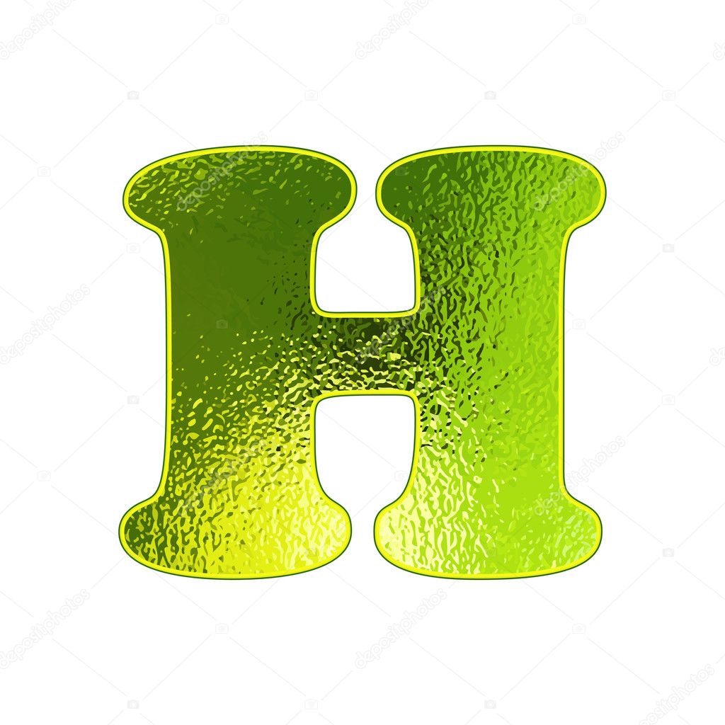 Conjunto de letras verdes con el efecto de vidrio brillante . vector ...