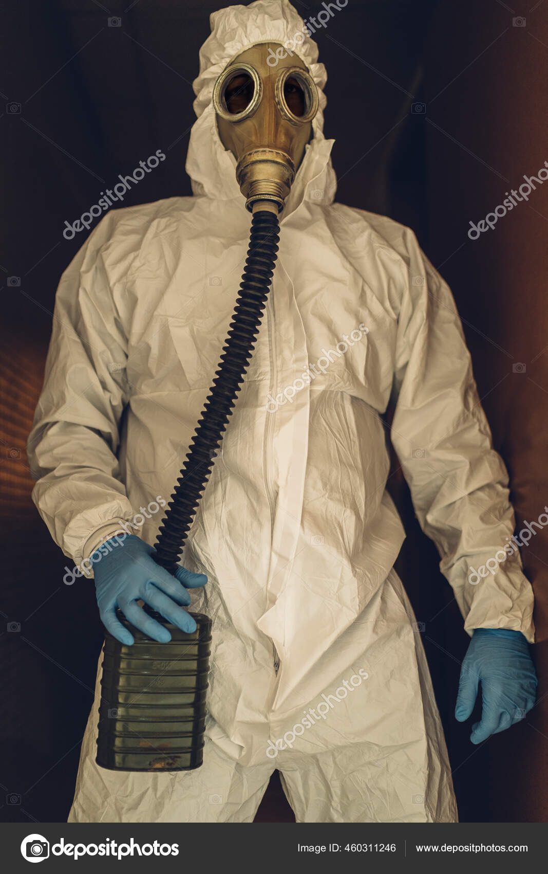 Biohazard Suit With Gas Mask