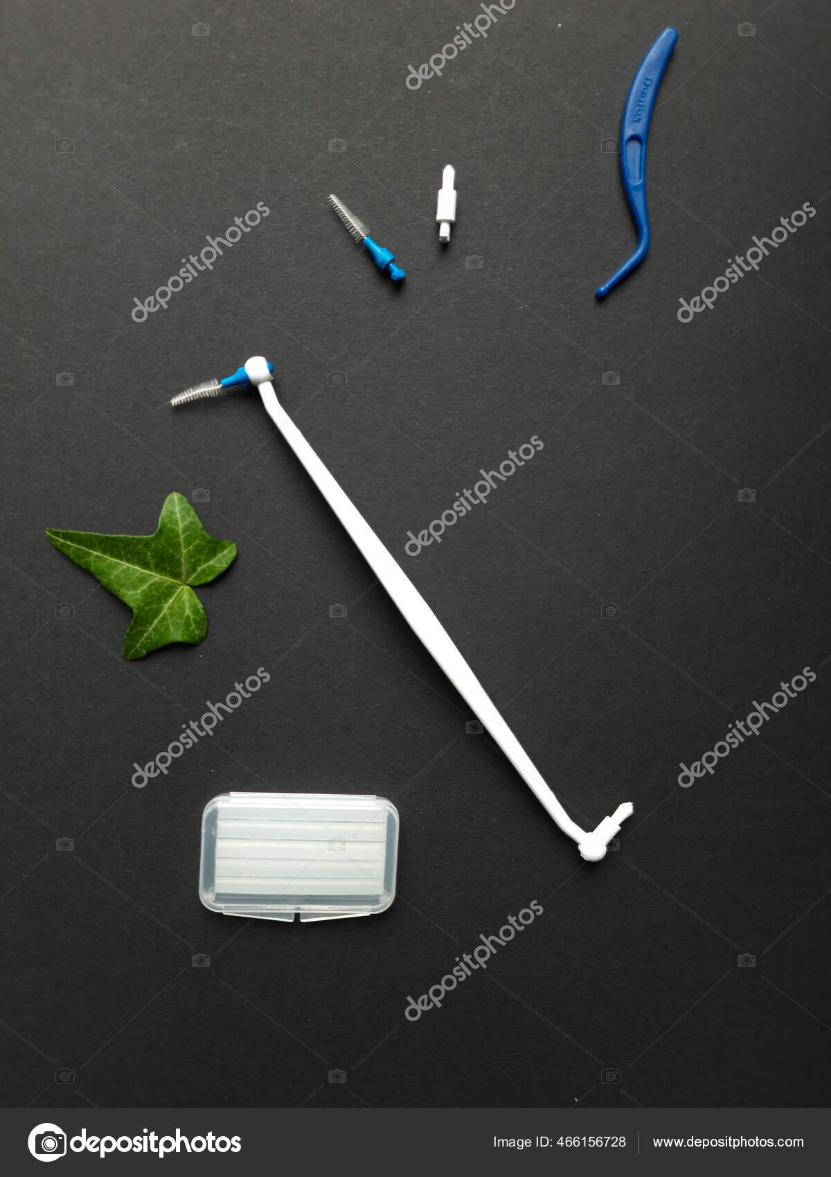 Dental Tools End Tufted Interdental Brushes Floss Backdrop — Stock ...