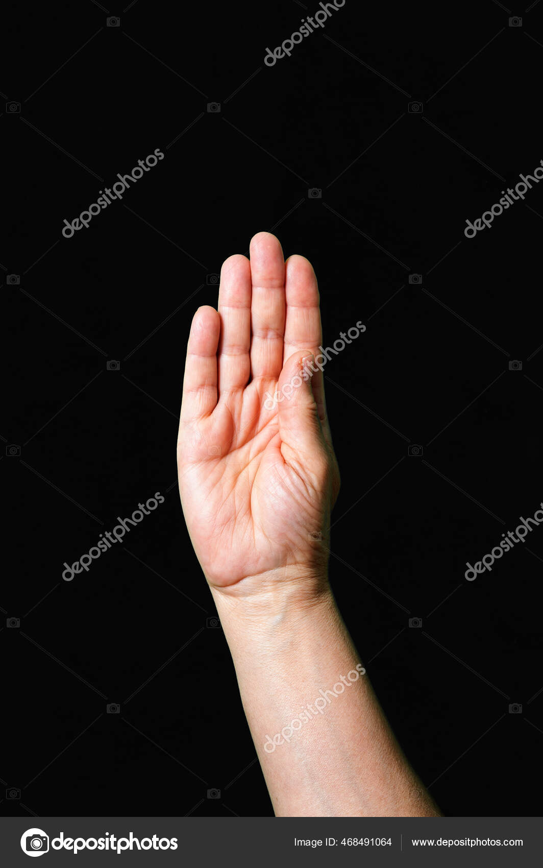 Hand Making Showing Letter International Sign Language Dark Background ...