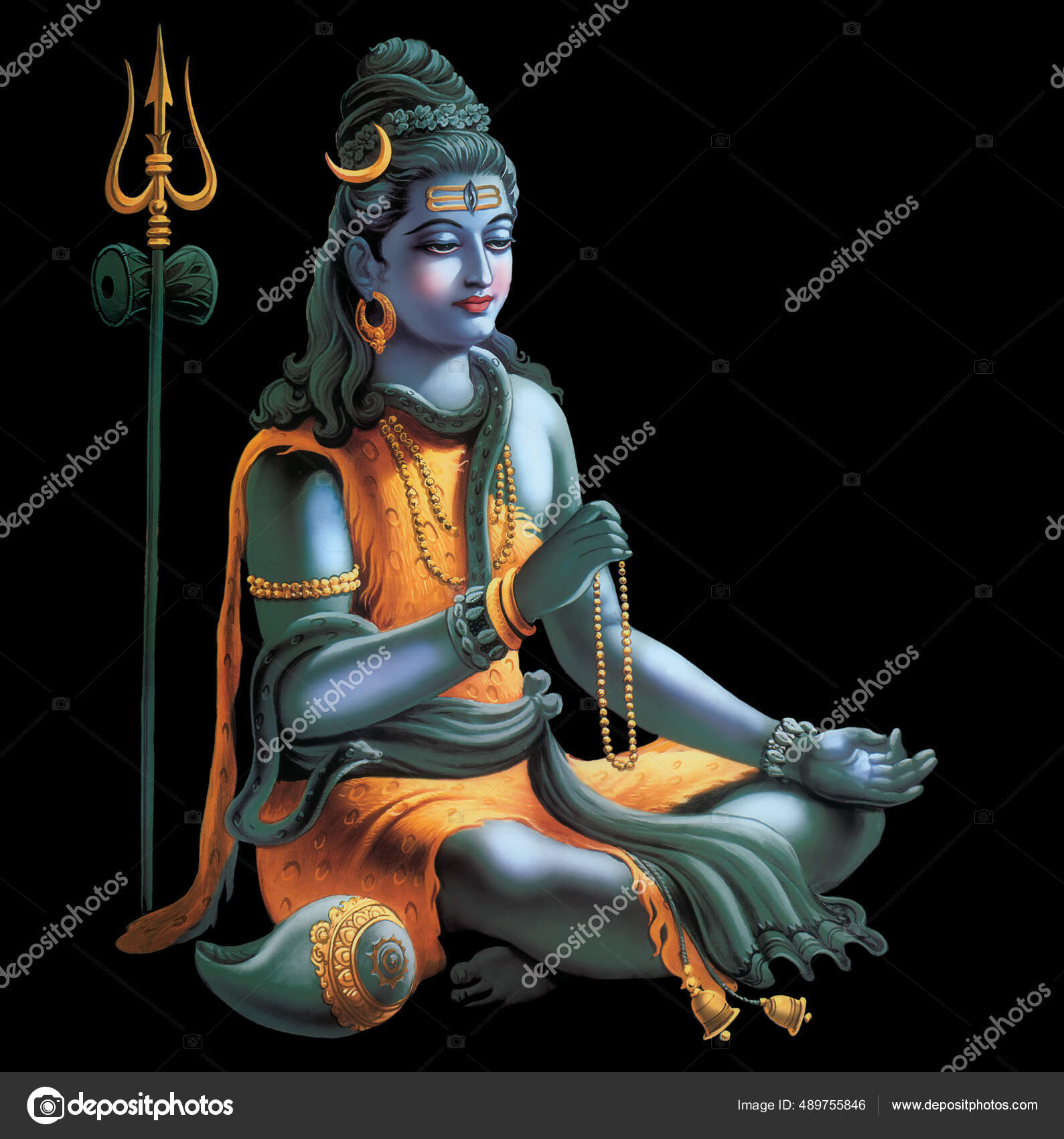 Hindu God Shiva Digital Painting Stock Illustration by ©Cavan #489755846