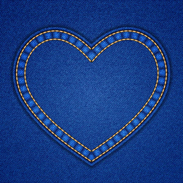 Abstract blue jeans heart on denim background. Valentine's day g ...