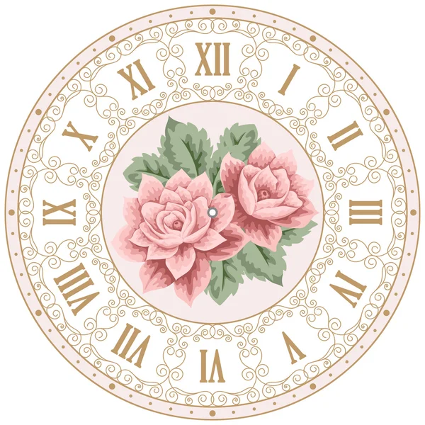 Vintage clock face with roses Stock Vector Image by ©NonikaStar #92734078