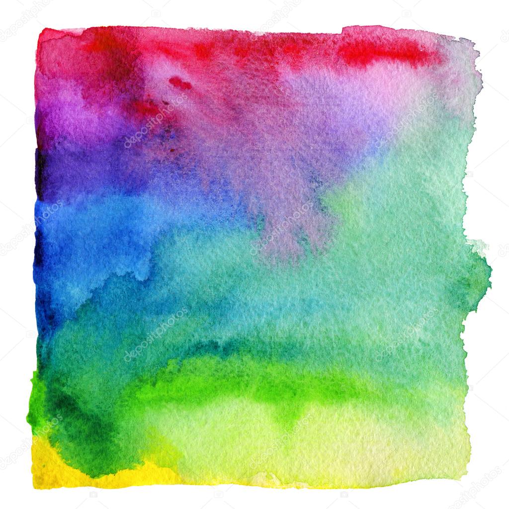 Abstract colorful watercolor art rainbow square background. Isolated on ... Abstract colorful watercolor art rainbow square background. Isolated on ...