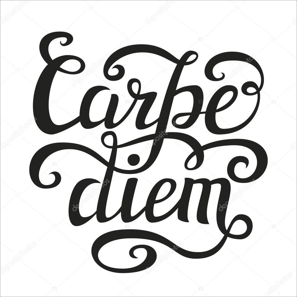 Hand lettering typography poster 'Carpe diem' Stock Vector Image by ...