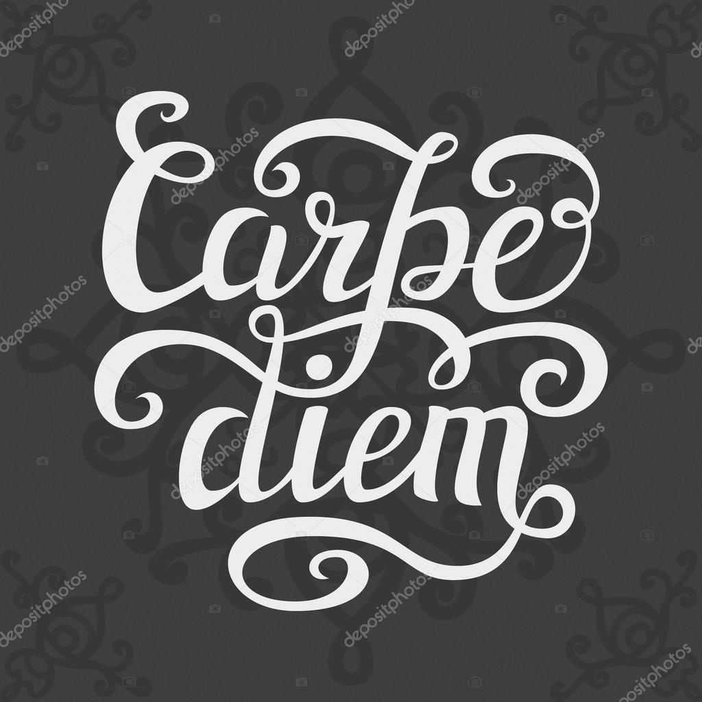 Hand lettering typography poster 'Carpe diem' — Stock Vector ...