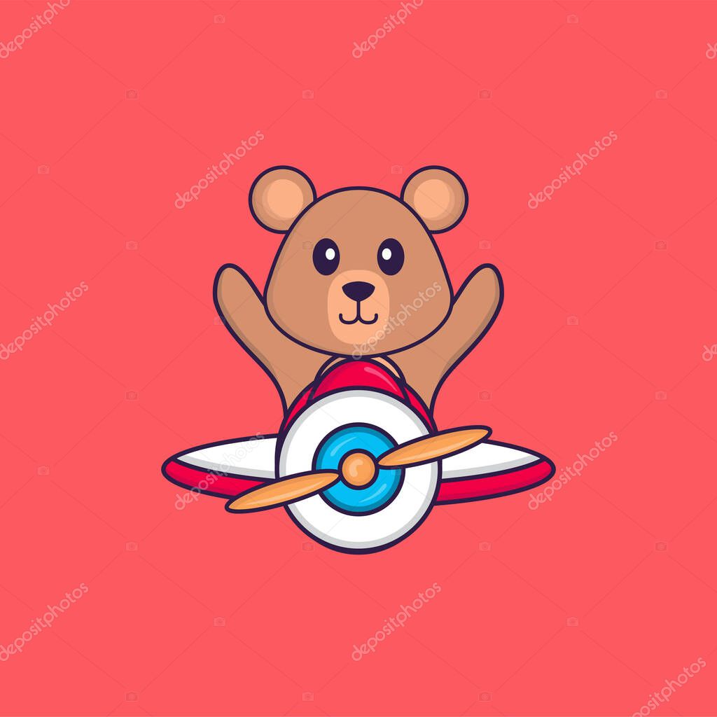 Bonita rata volando en un avión. Animal concepto de dibujos animados ...