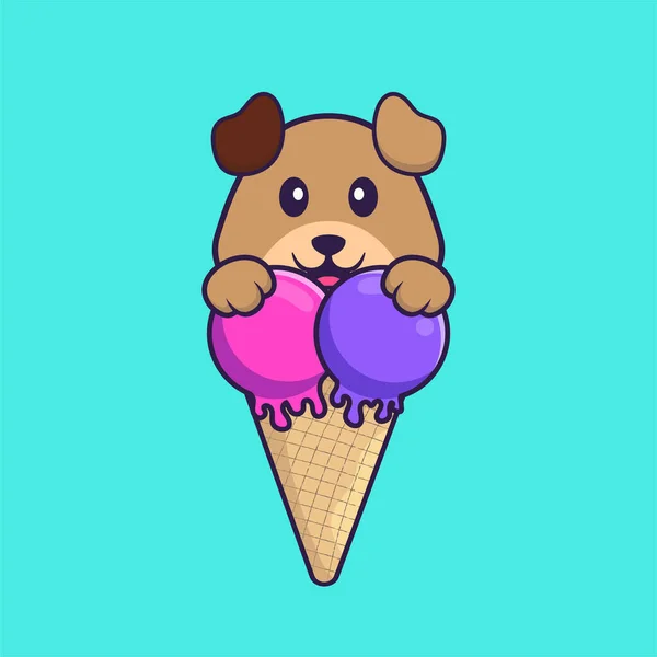 Perro comiendo un helado imágenes de stock de arte vectorial ...