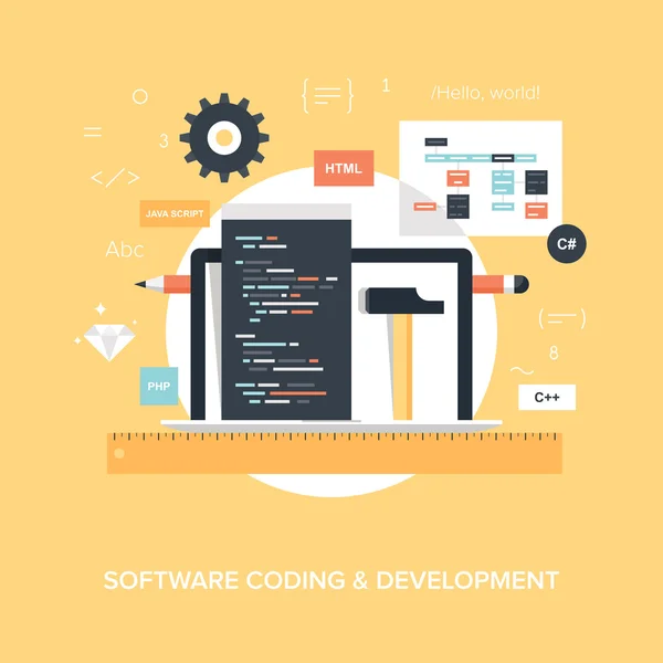 Programming - Coding Flat Concept — Stock Vector © darkovujic #63514447