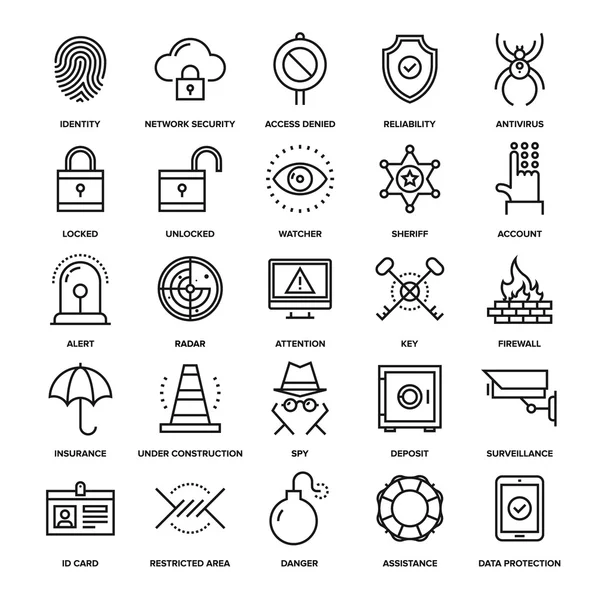 Security Linear Vector Icons Two Colors Isolated White Background ...
