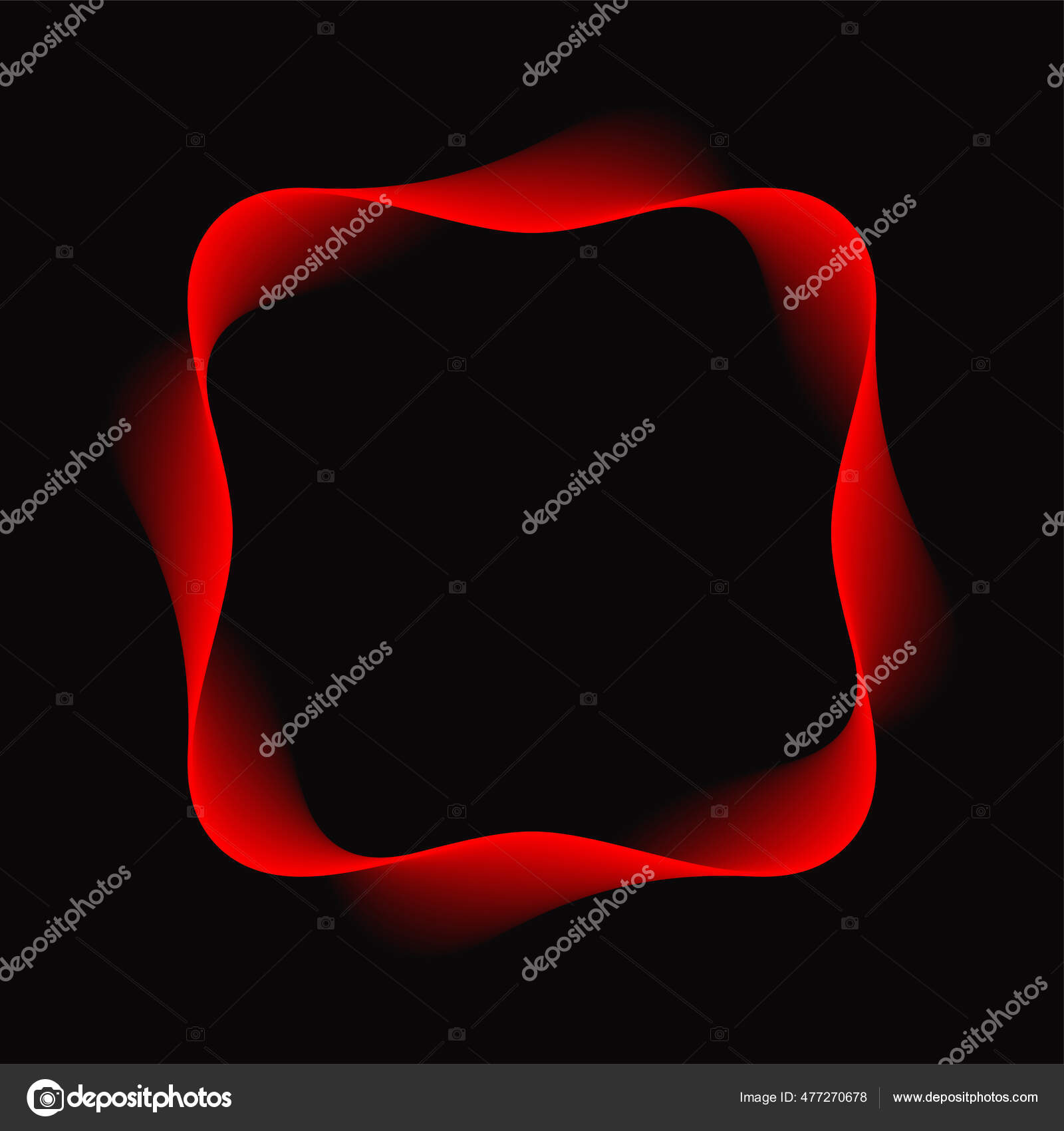 Wave Gradient Red Border Frame Abstract Dark Background Stock Vector ...