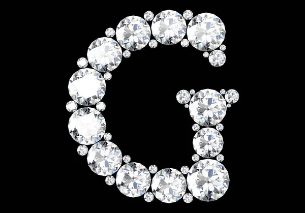 Diamond letters with gemstones isolated on black (high resolutio ...