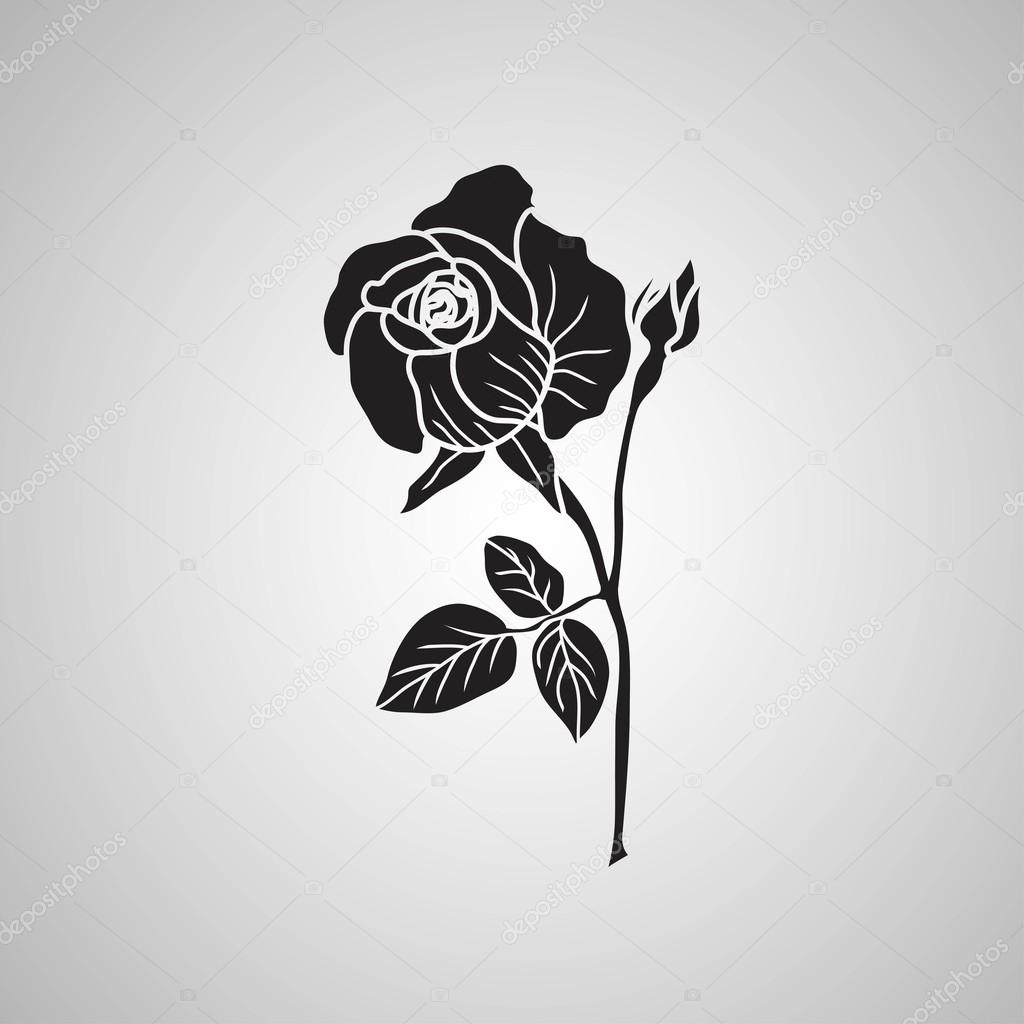 Black rose icon Stock Vector Image by ©Boykung #70623023