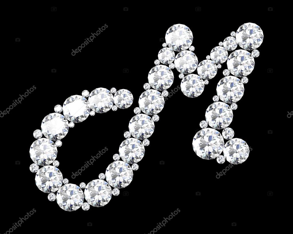 A stunning beautiful "M" set in diamonds. V. 9 — Stock Photo © Boykung ...