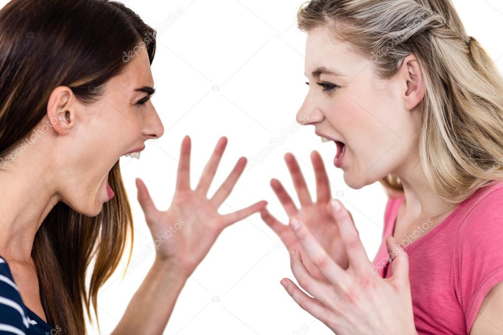 Female friends shouting while standing — Stock Photo © Wavebreakmedia ...