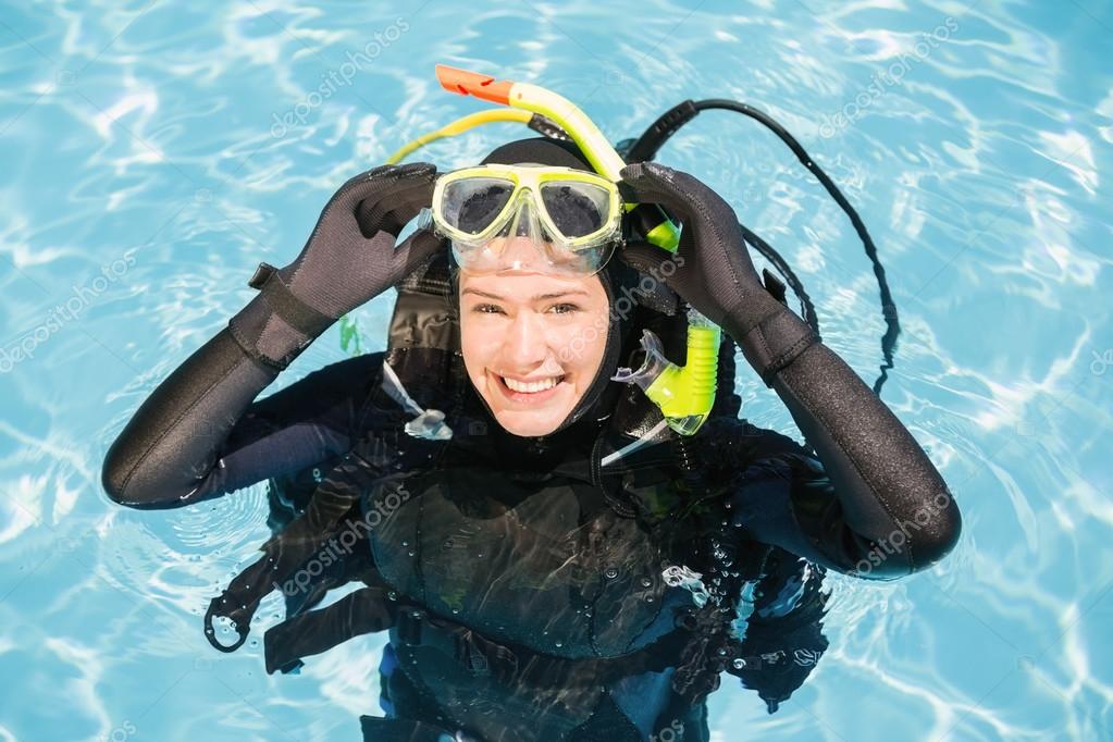 Young woman on scuba training Stock Photo by ©Wavebreakmedia 102620632