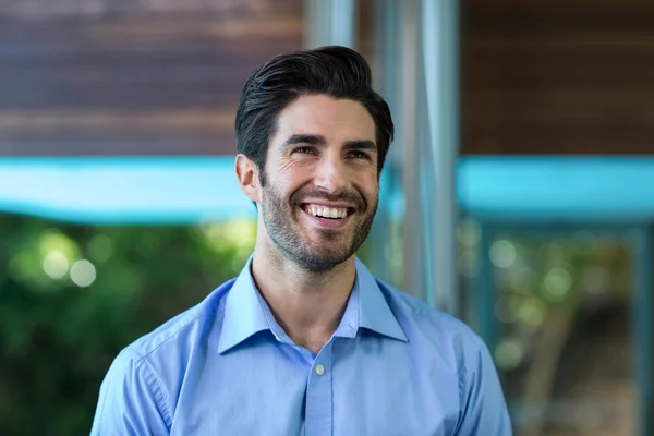 Happy smart man looking away - Stock Image - Everypixel