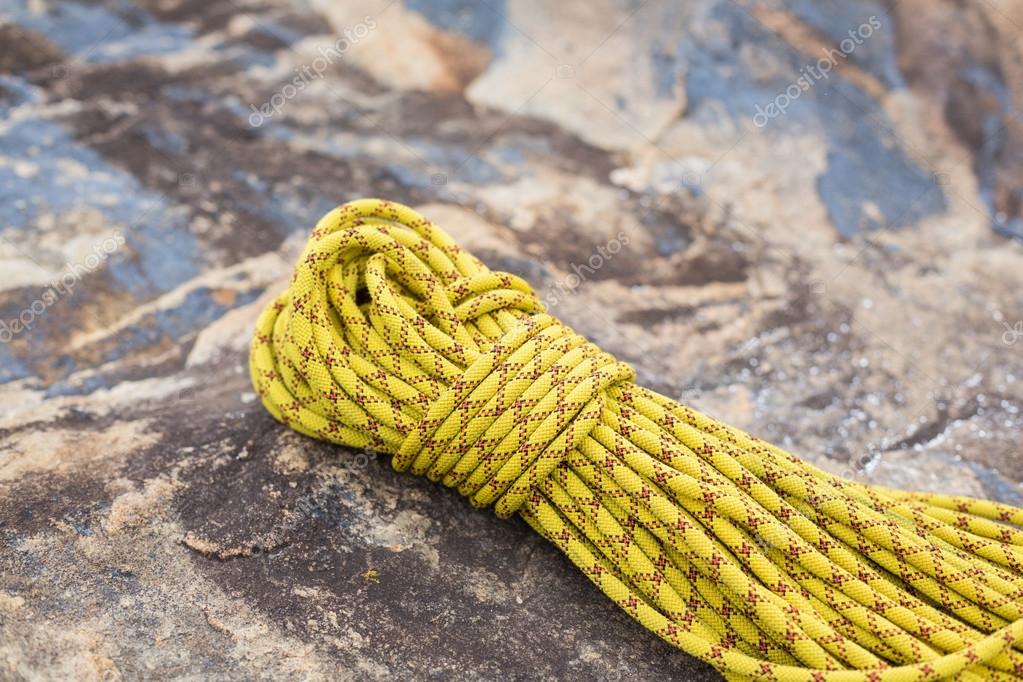 Ropes on rock in forest Stock Photo by ©Wavebreakmedia 104789724