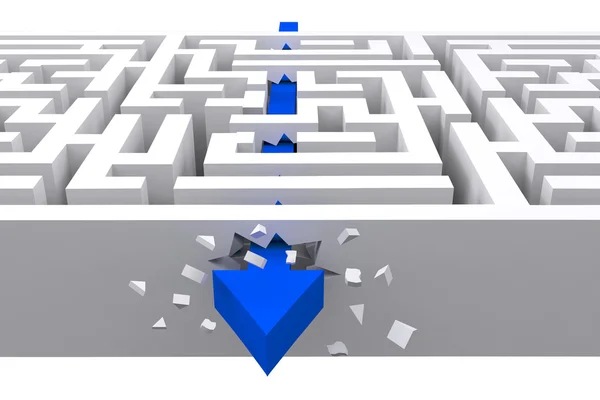 Arrow breaking through maze Stock Photo by ©Wavebreakmedia 106417330