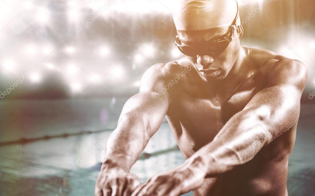 Swimmer ready to dive Stock Photo by ©Wavebreakmedia 113543706