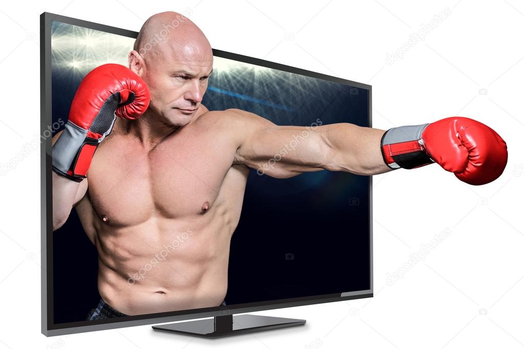 Bald boxer in fighting stance Stock Photo by ©Wavebreakmedia 113568464