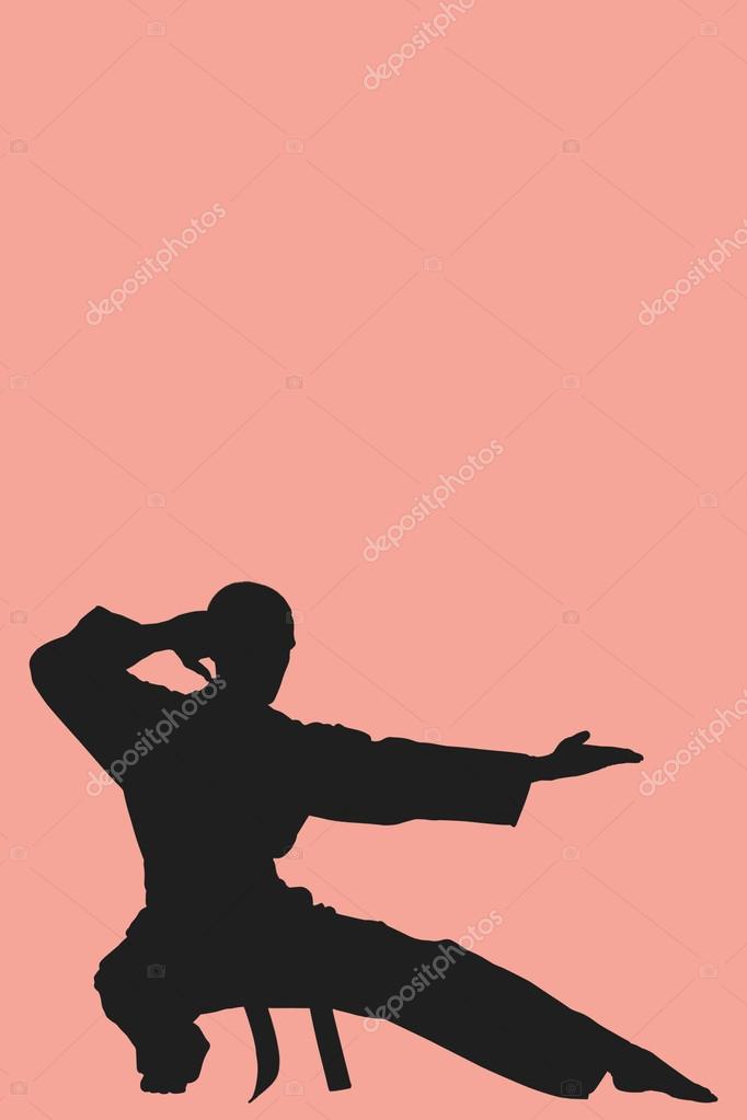 Fighter performing karate stance Stock Photo by ©Wavebreakmedia 113569552