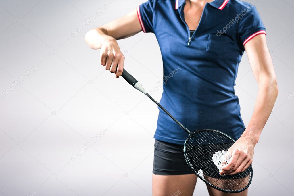 Badminton player holding racket Stock Photo by ©Wavebreakmedia 113573262