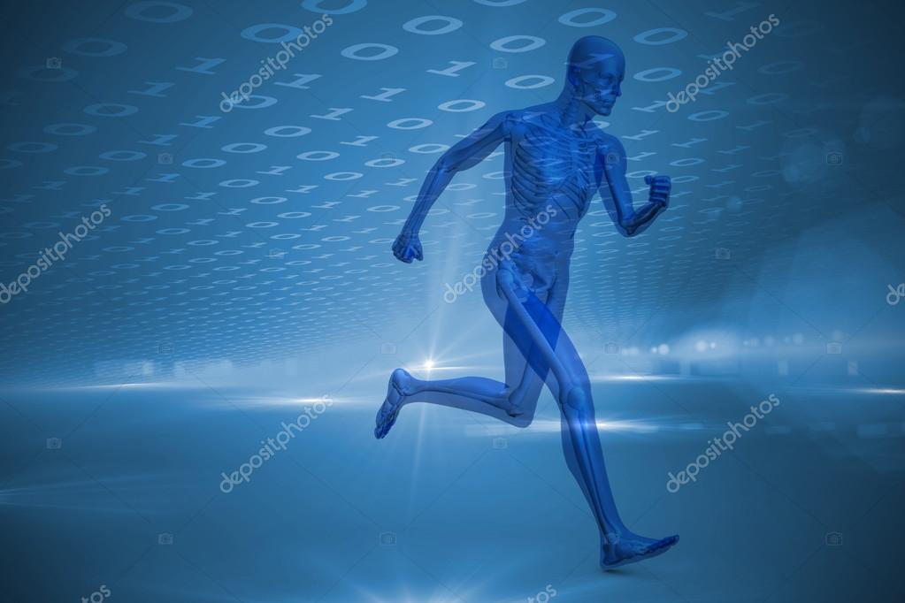 Blue character running — Stock Photo © Wavebreakmedia #115129118
