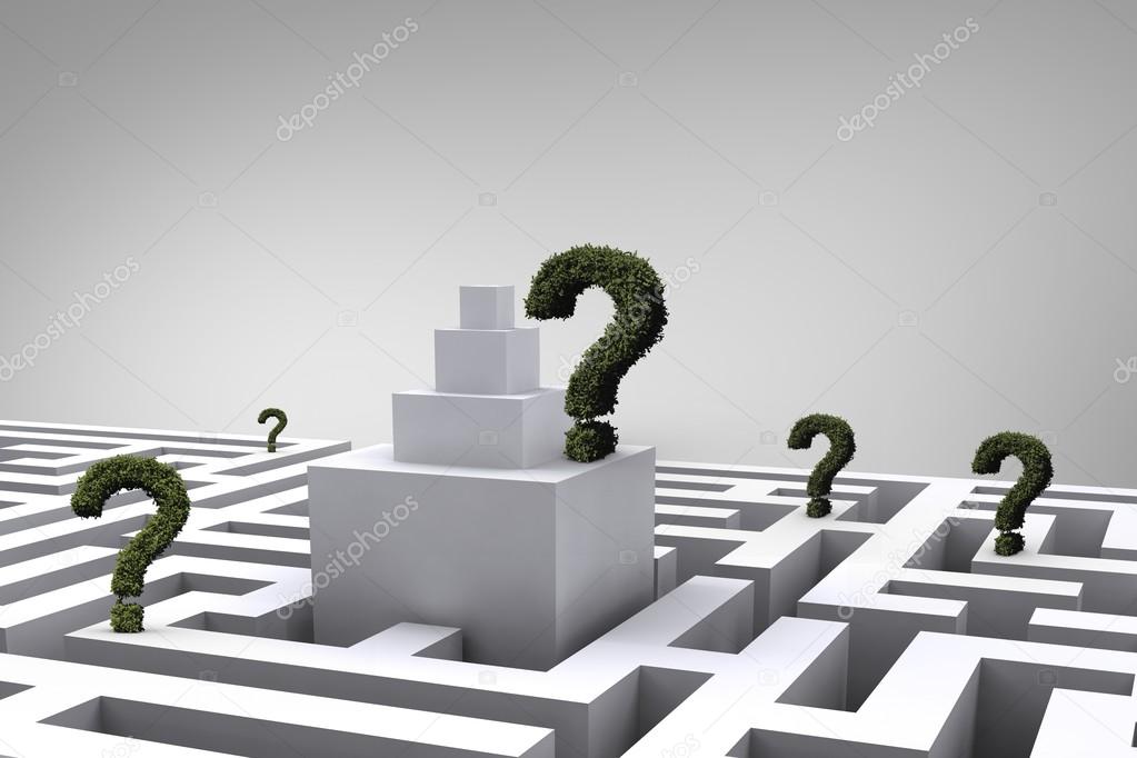 Question mark vegetation over maze Stock Photo by ©Wavebreakmedia 125637026
