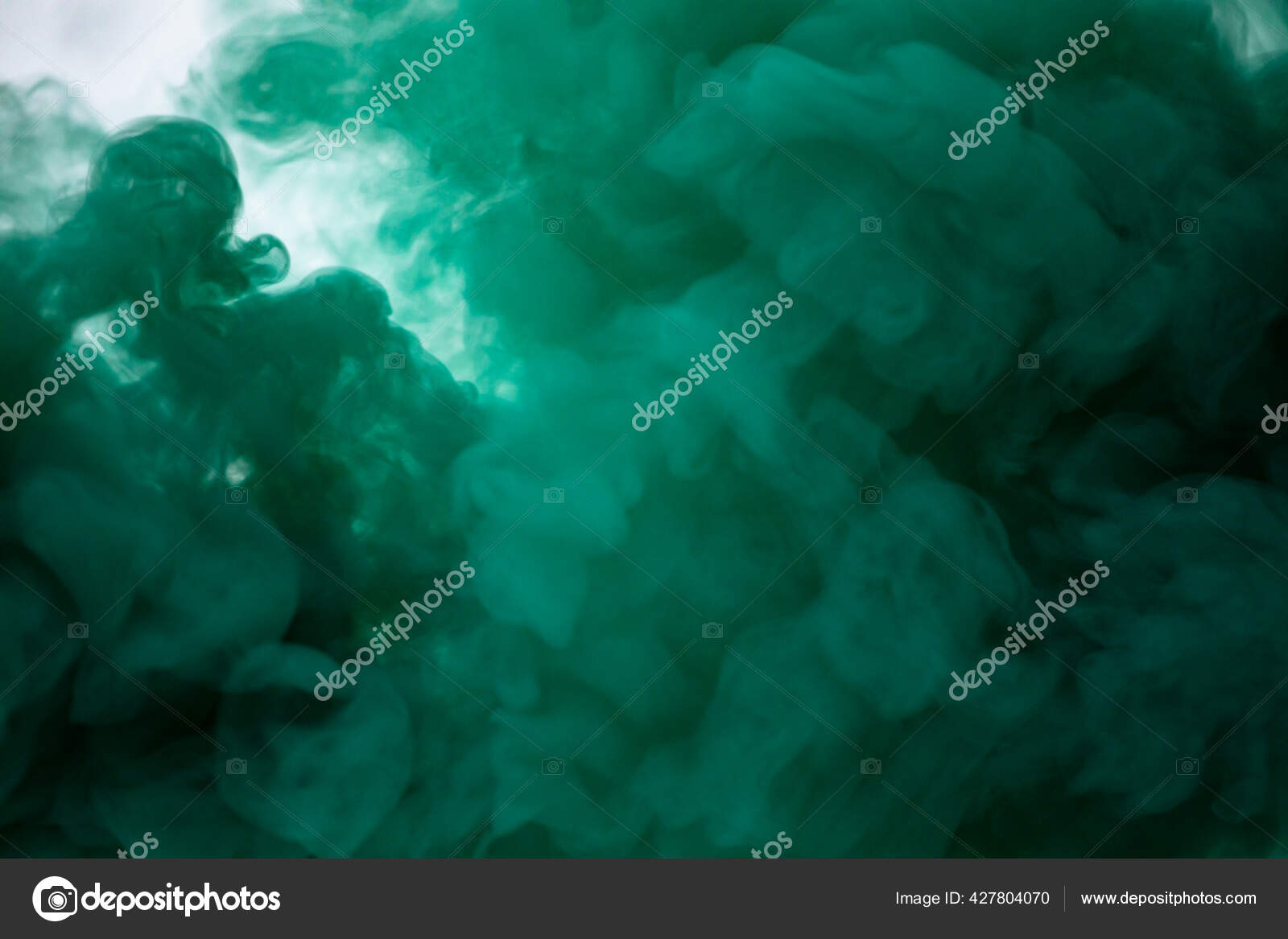 Explosion Vibrant Bright Green Particles Powder Bomb Blasting White ...