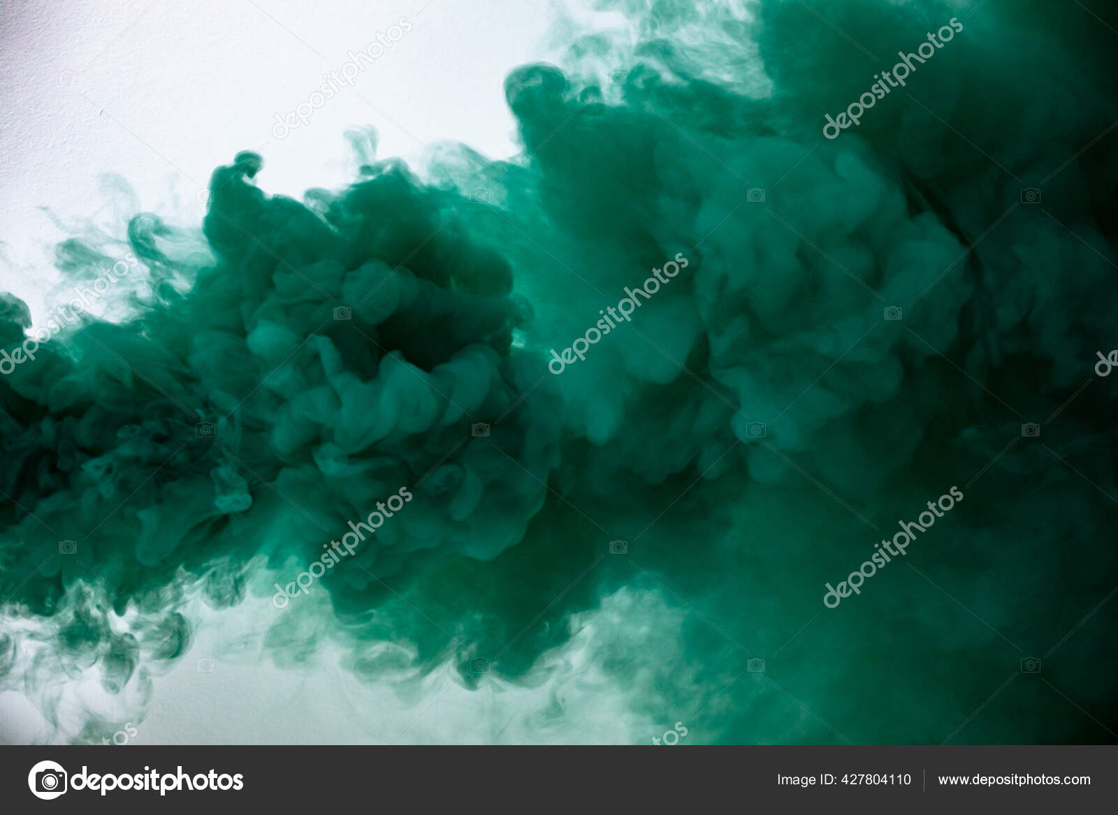 Explosion Vibrant Bright Green Particles Powder Bomb Blasting White ...