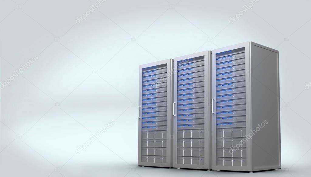 Three digital grey server towers — Stock Photo © Wavebreakmedia #53923039