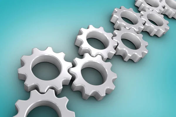 Red and white cogs and wheels — Stock Photo © Wavebreakmedia #51600731