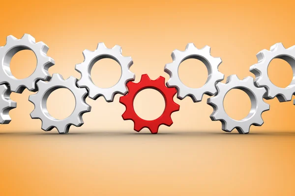 Red and white cogs and wheels — Stock Photo © Wavebreakmedia #51592515