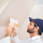 Man looking at paint colour swatches Stock Photo by ©londondeposit 33847611