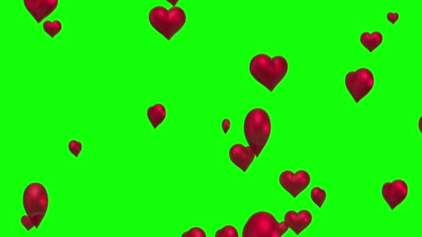 Red hearts floating against green screen — Stock Video © Wavebreakmedia ...