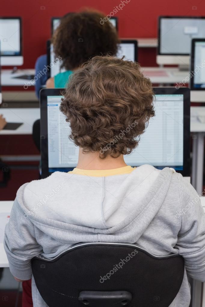 Student working in computer room — Stock Photo © Wavebreakmedia #65560487